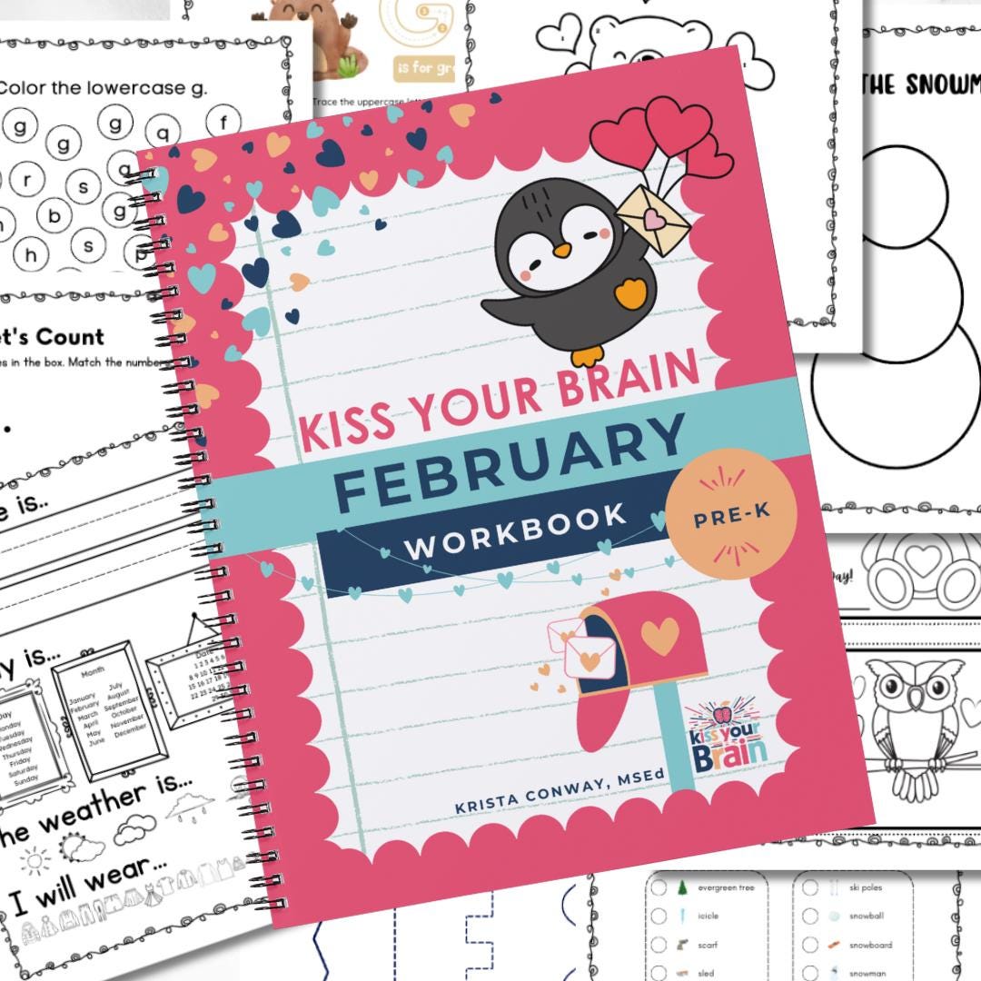 February Pre-k Workbook for Kids One Activity Daily Digital Download - Etsy