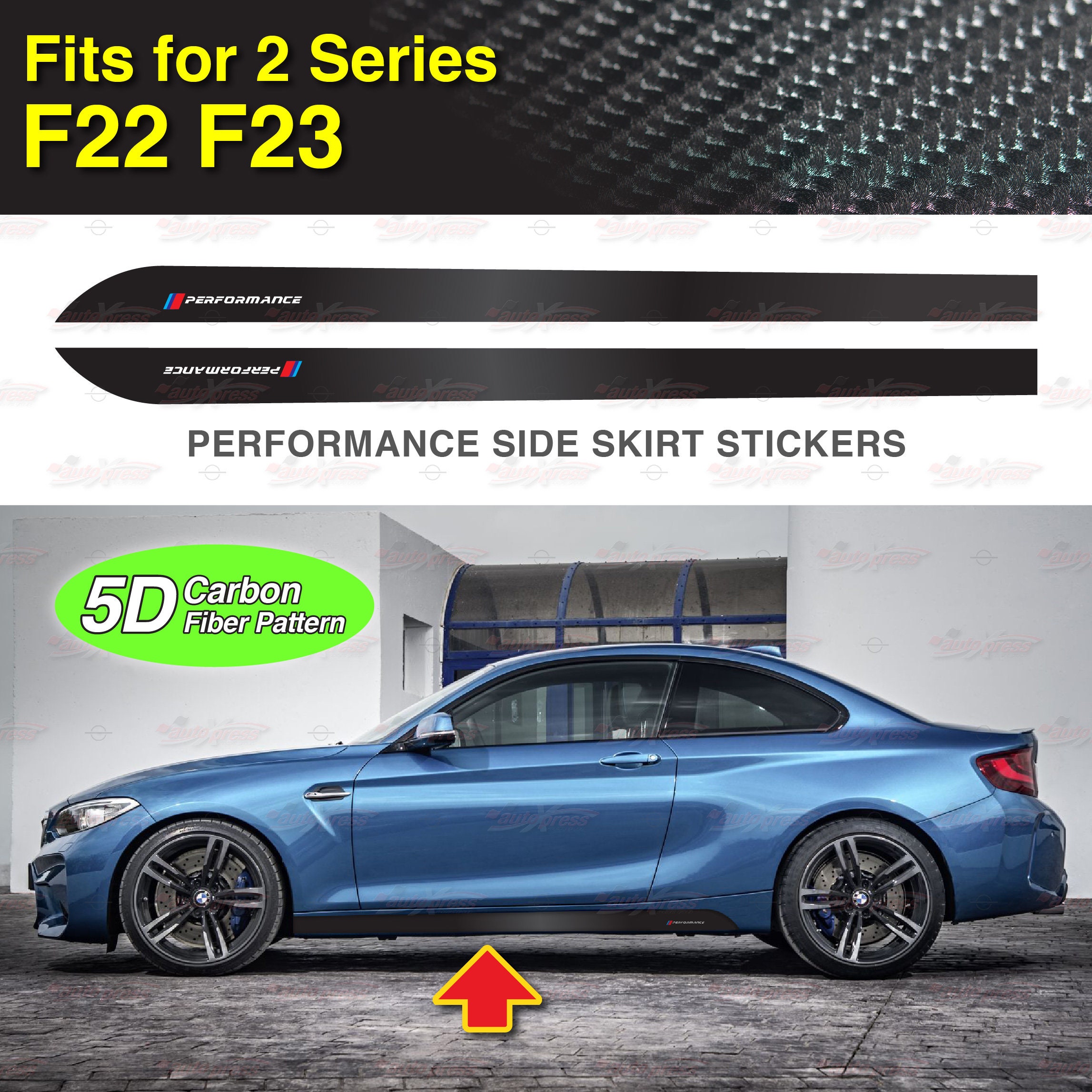 Performance Side Skirt Decals Racing Stripes 5D CARBON PATTERN - Etsy