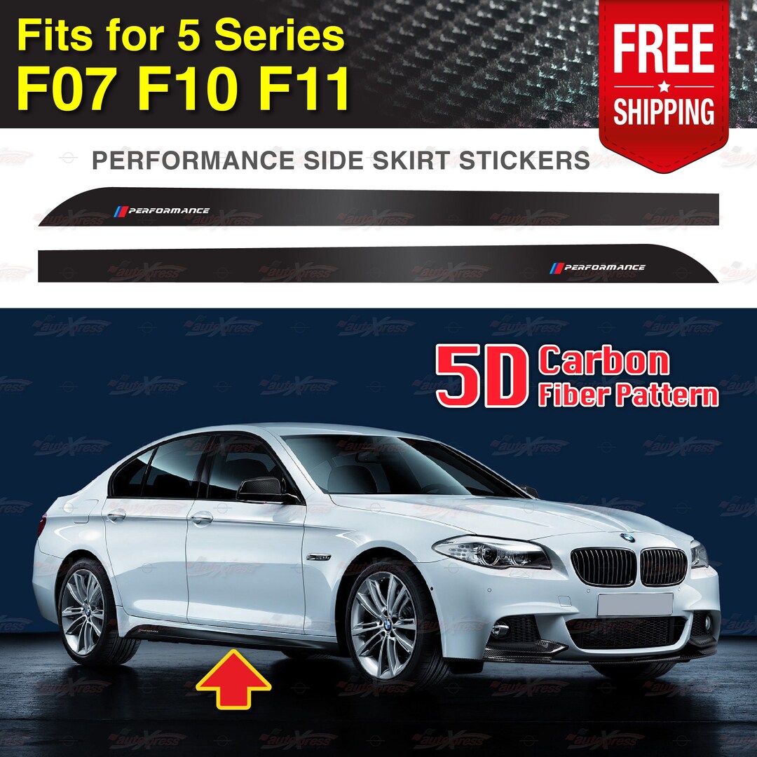 Performance Side Skirt Decals Racing Stripes 5D CARBON PATTERN Finish ...