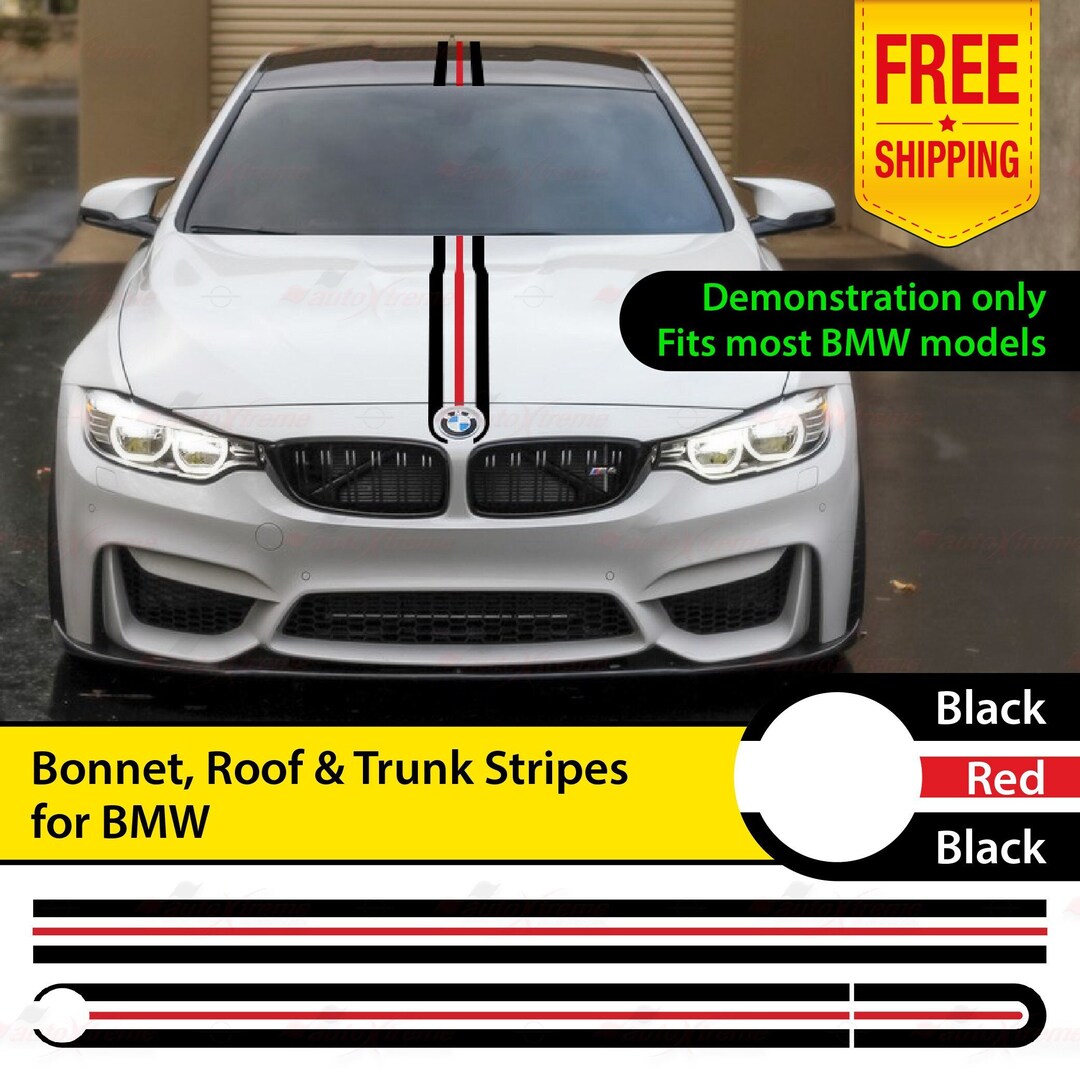 For BMW Graphic Body Hood Bonnet Rear Trunk Line Stripe Racing Trim ...