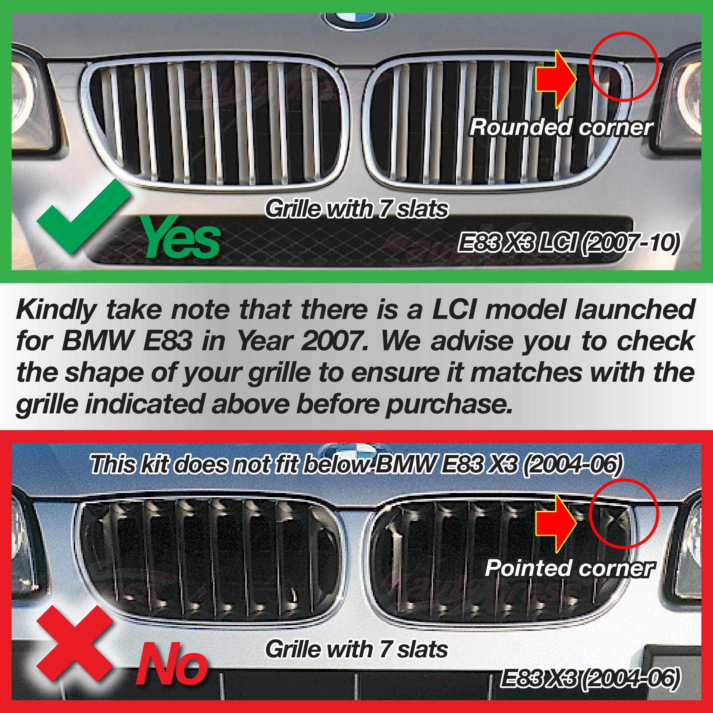M-sport 7 Slats Kidney Grill Grille 3 Color Cover Clips for BMW X3 X ...