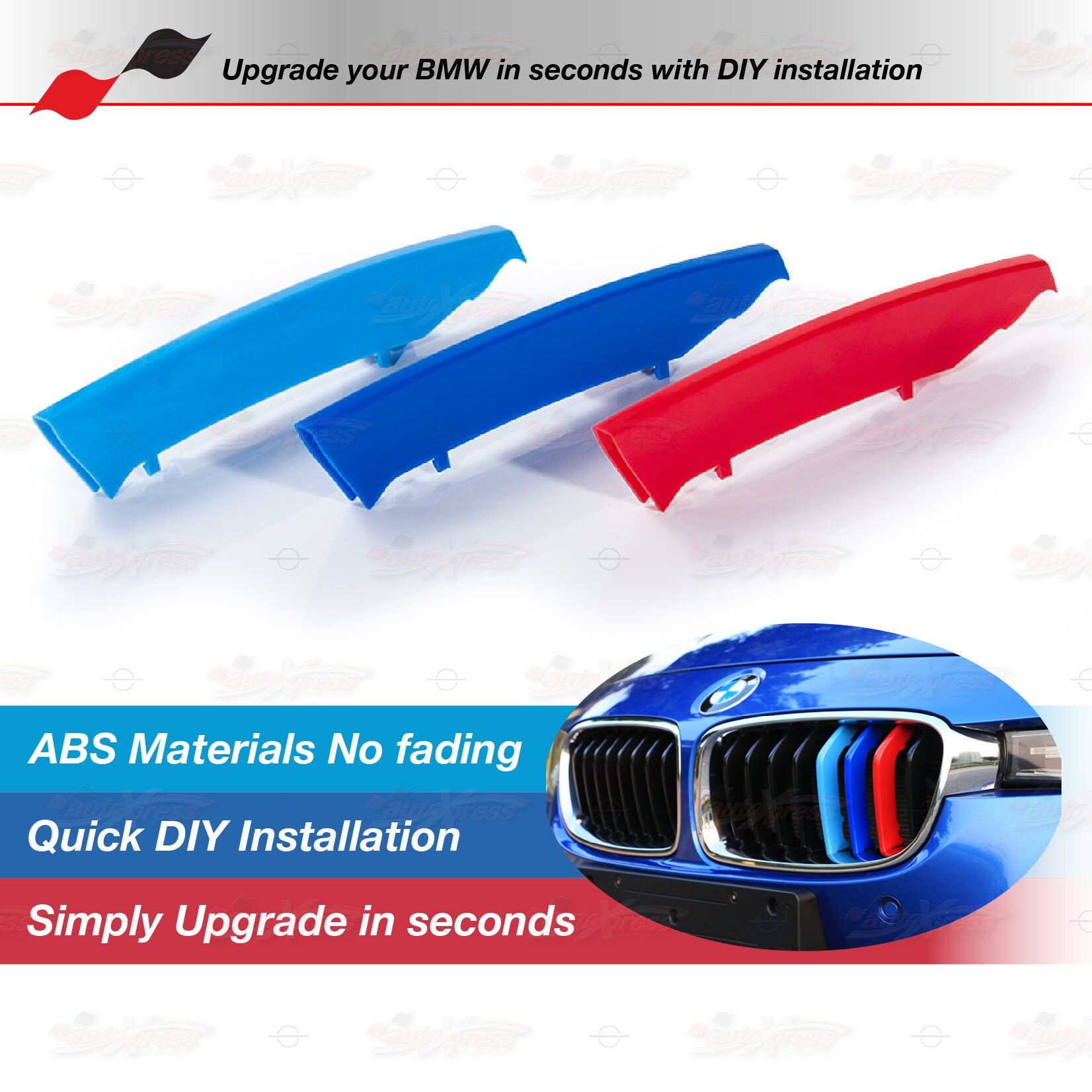 Performance 9 SLATS Kidney Grille 3 Color Cover Clips for BMW Z Series ...