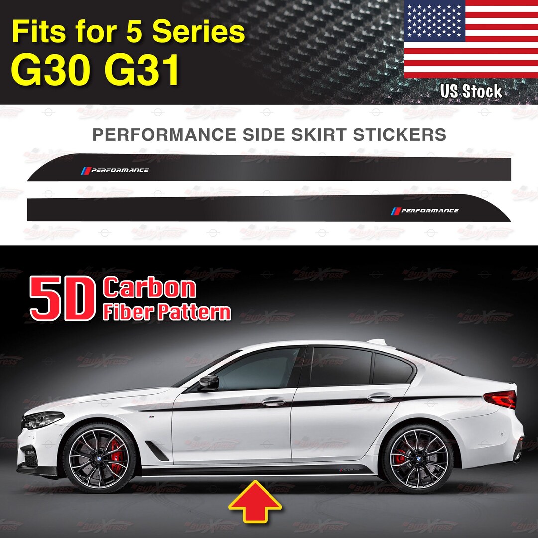 Performance Side Skirt Stickers 5D CARBON PATTERN Vinyl Styling ...