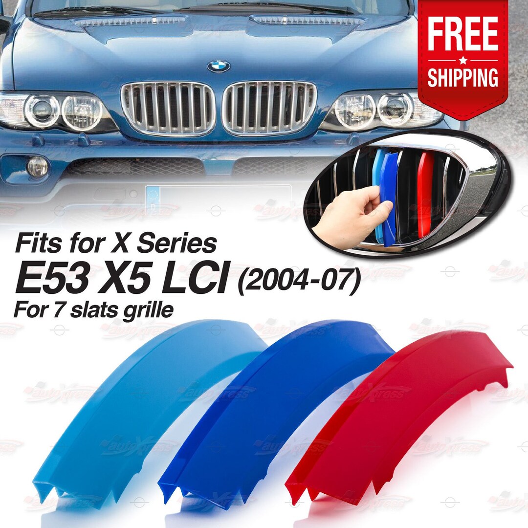 M-sport 7 Slats Kidney Grill Grille 3 Color Cover Clips for BMW X5 X ...