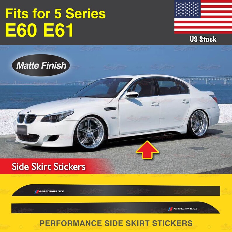 Performance Side Skirt Stickers MATTE BLACK Vinyl Styling - Etsy