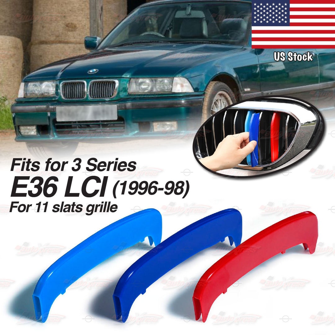 Performance 11 SLATS Kidney Grille 3 Color Cover Clips for BMW 3 Series ...