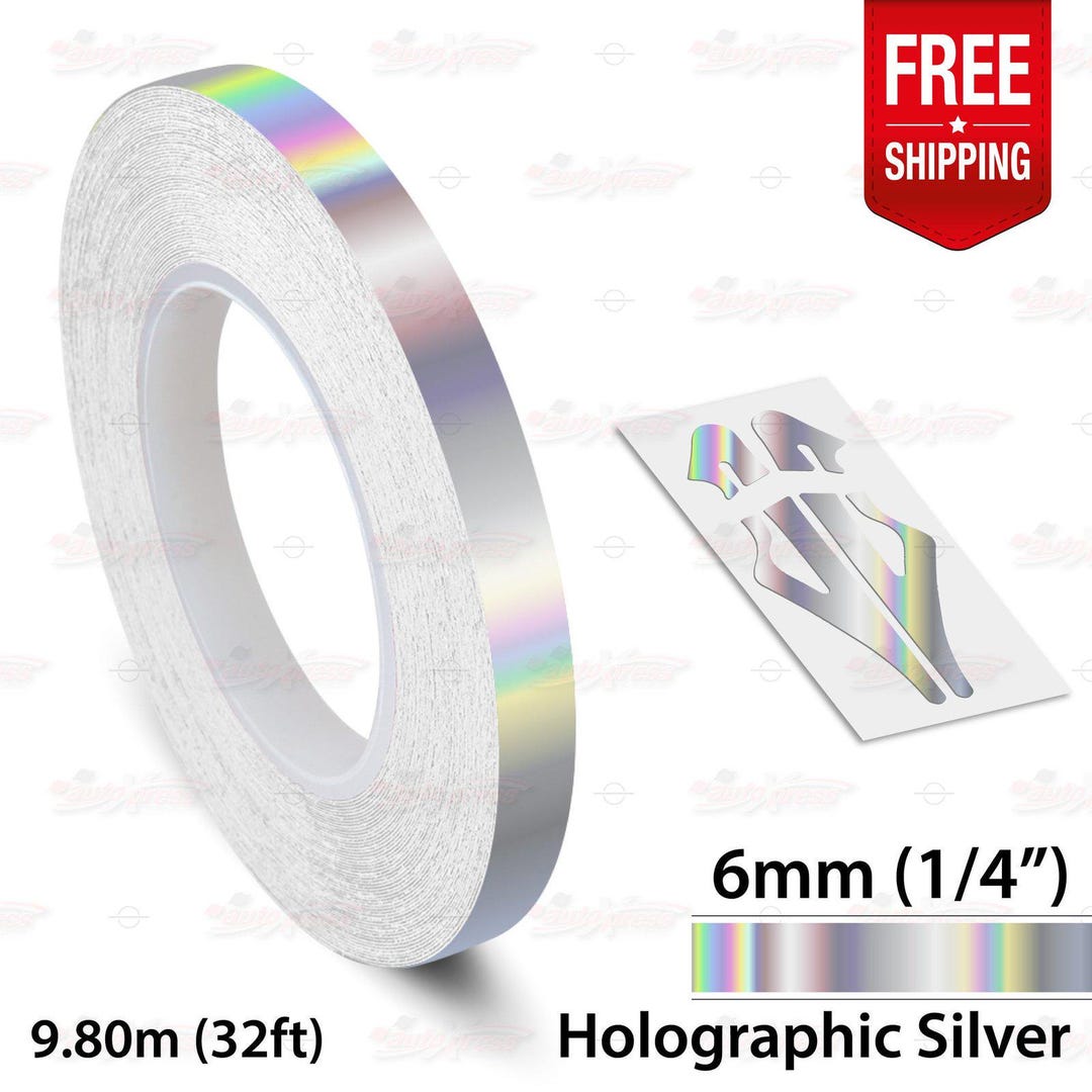 CHROME RAINBOW 1/4" 6mm Roll Pin Stripe Car Pinstriping Styling Trim ...