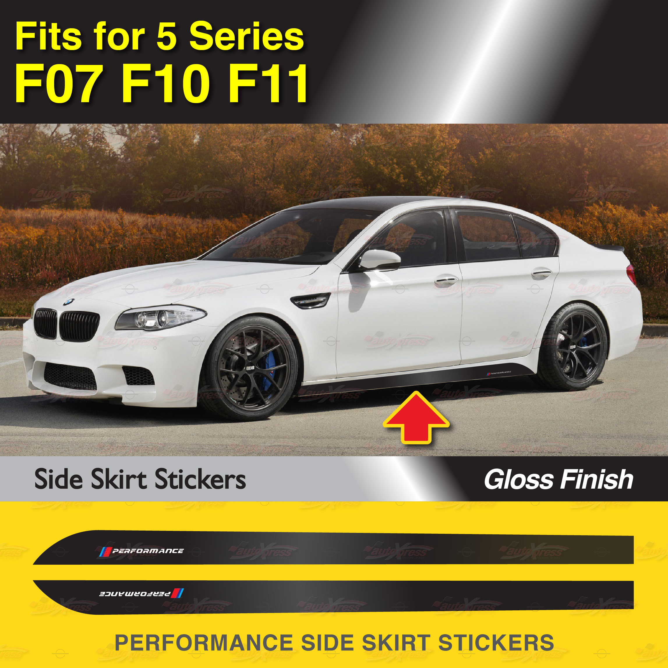 Performance Side Skirt Decals Racing Stripes GLOSS BLACK - Etsy
