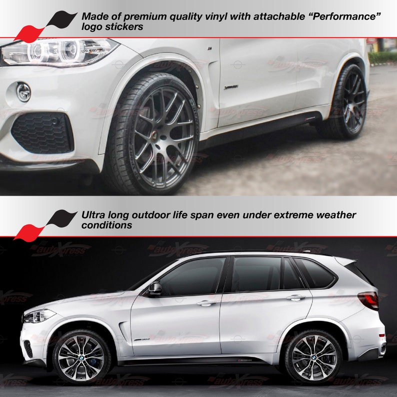 Performance Side Skirt Decals Racing Stripes 3D CARBON PATTERN Finish ...