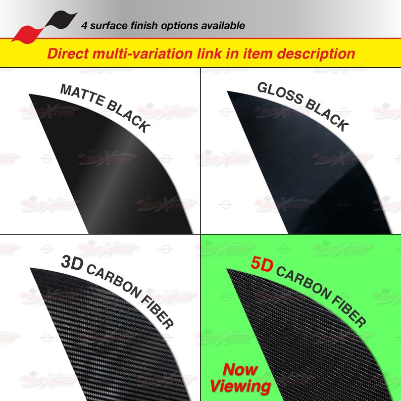 Performance Side Skirt Decals Racing Stripes 5D CARBON PATTERN Finish ...