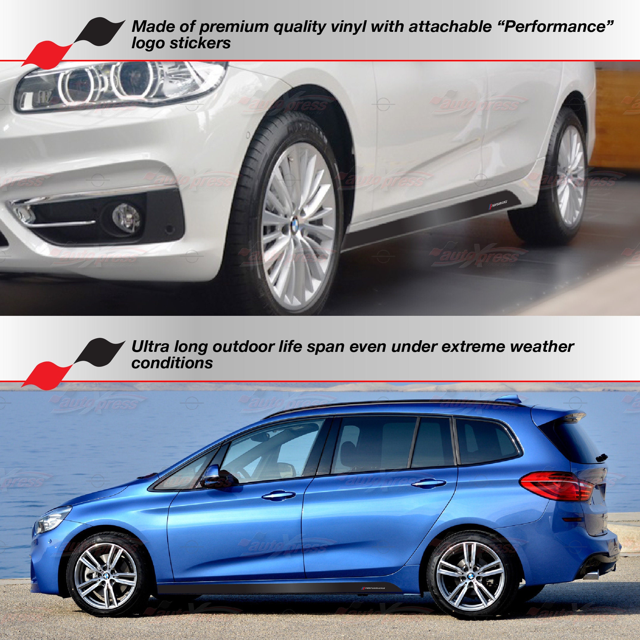 Performance Side Skirt Stickers MATTE BLACK Vinyl Styling Adhesive ...