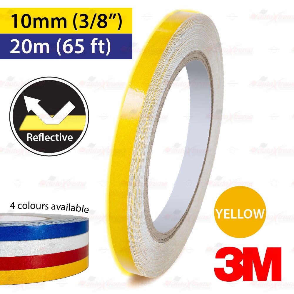 3M YELLOW Road Safety REFLECTIVE Adhesive Tapes Water Resistant Stripes ...