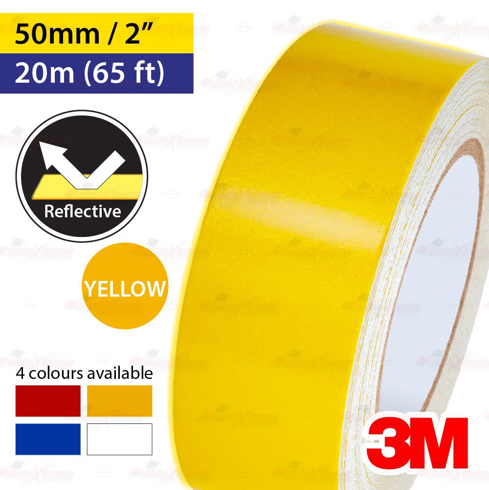 3M YELLOW Road Safety REFLECTIVE Adhesive Tapes Water Resistant Stripes ...