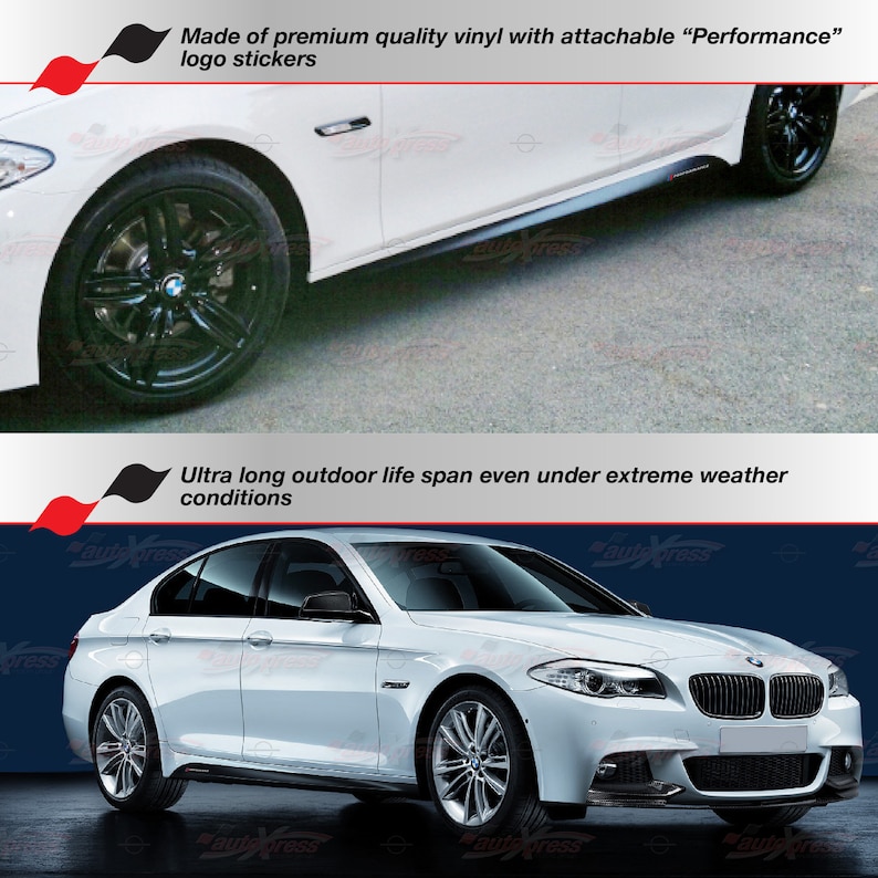 Performance Side Skirt Decals Racing Stripes 5D CARBON PATTERN Finish ...