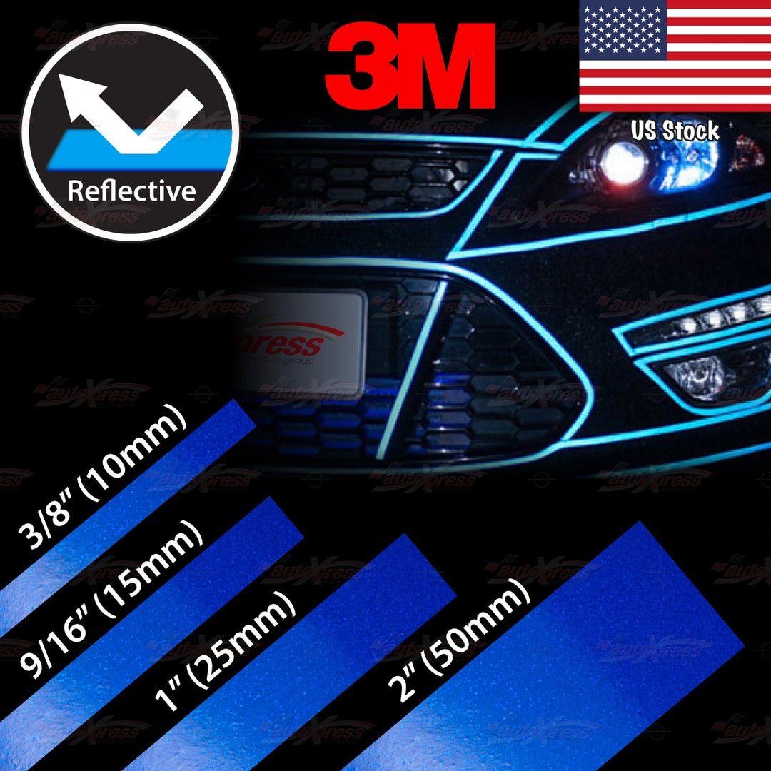 20m or 45m 3M BLUE Night Visibility REFLECTIVE Reflector Tapes Vehicle ...
