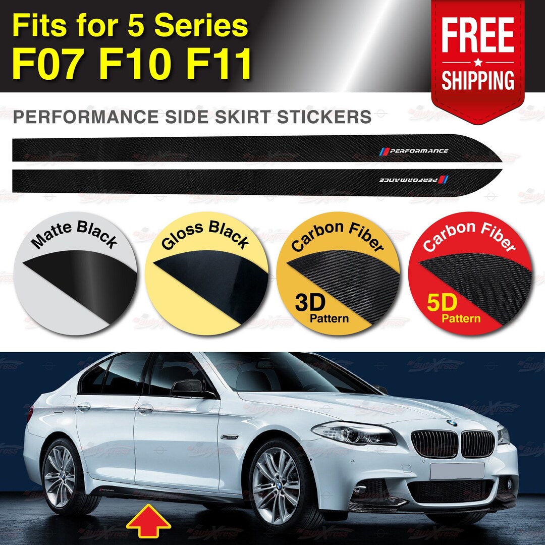 Performance Side Skirt Decals Racing Stripes DIY Selected Finish Vinyl ...