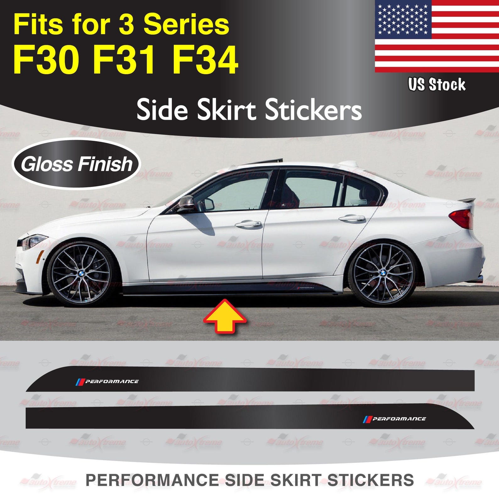 Compatible With BMW F30 F31 F34 3 Series Performance Side Skirt Decals ...
