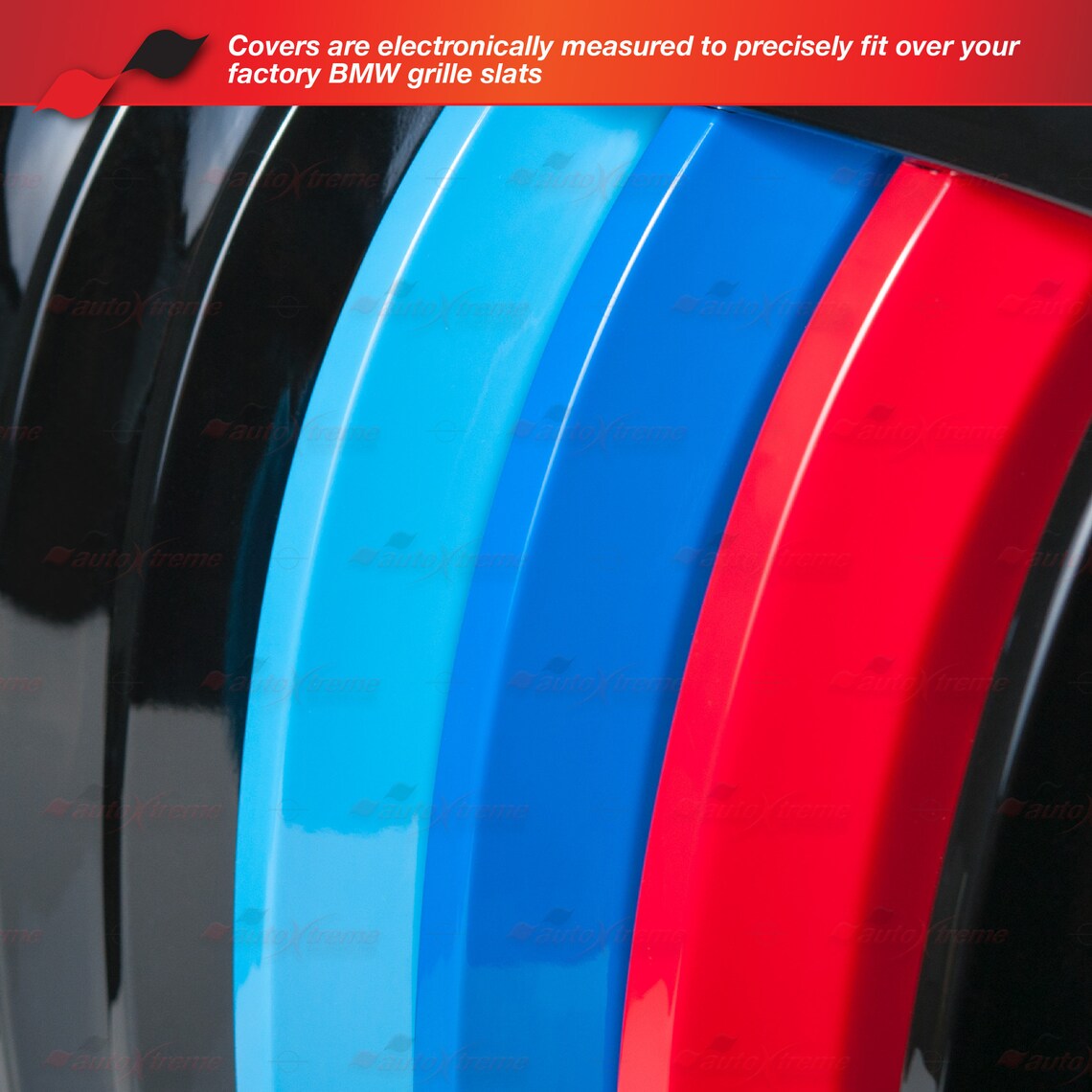 Tri-color 7 BARS Kidney Grille Front Cover Insert Clips Fits BMW 2 ...