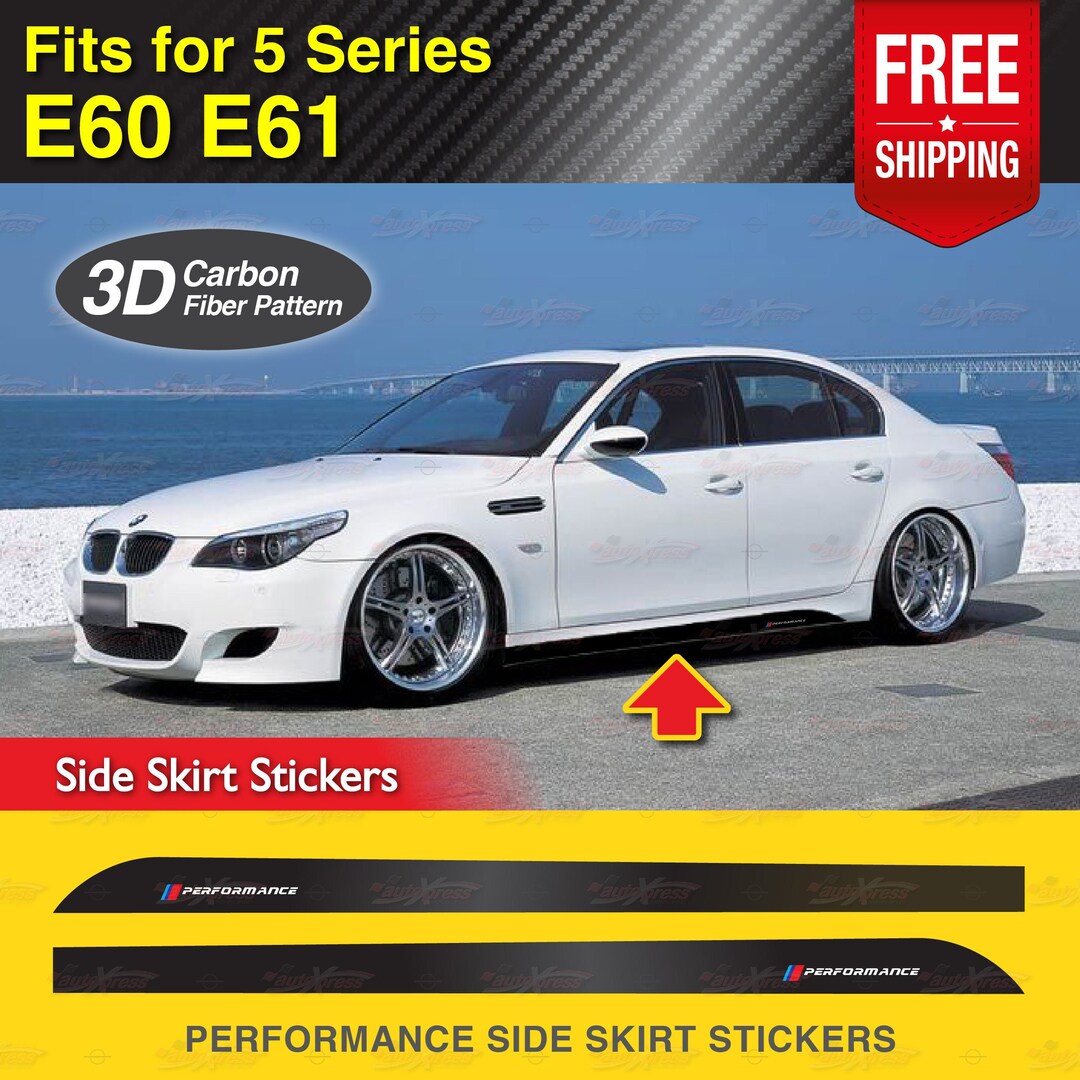 Performance Side Skirt Decals Racing Stripes 3D CARBON PATTERN Finish ...