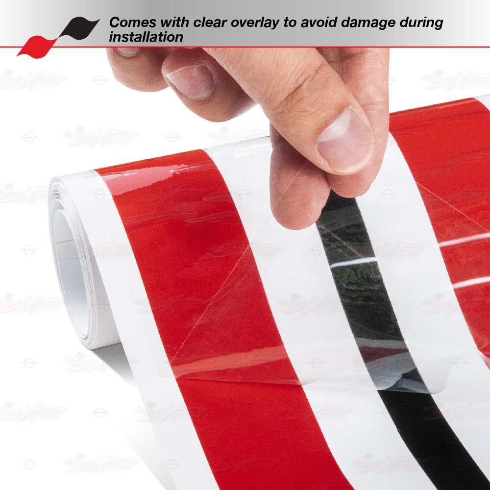 For BMW Engine Car Hood Bonnet Racing Triple-line Stripe Exterior Decal ...