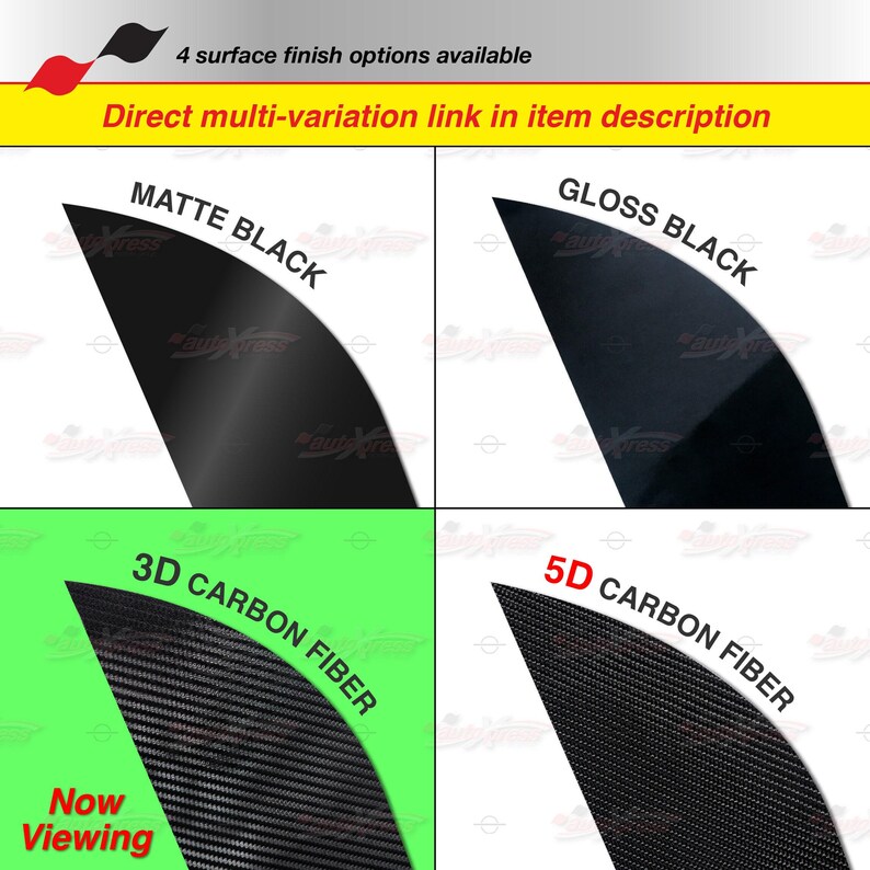 Performance Side Skirt Decals Racing Stripes 3D CARBON PATTERN Finish ...