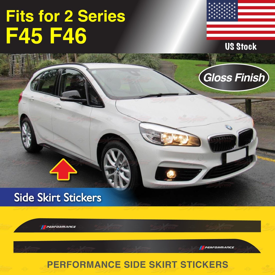 Performance Side Skirt Stickers GLOSS BLACK Vinyl Styling Adhesive ...