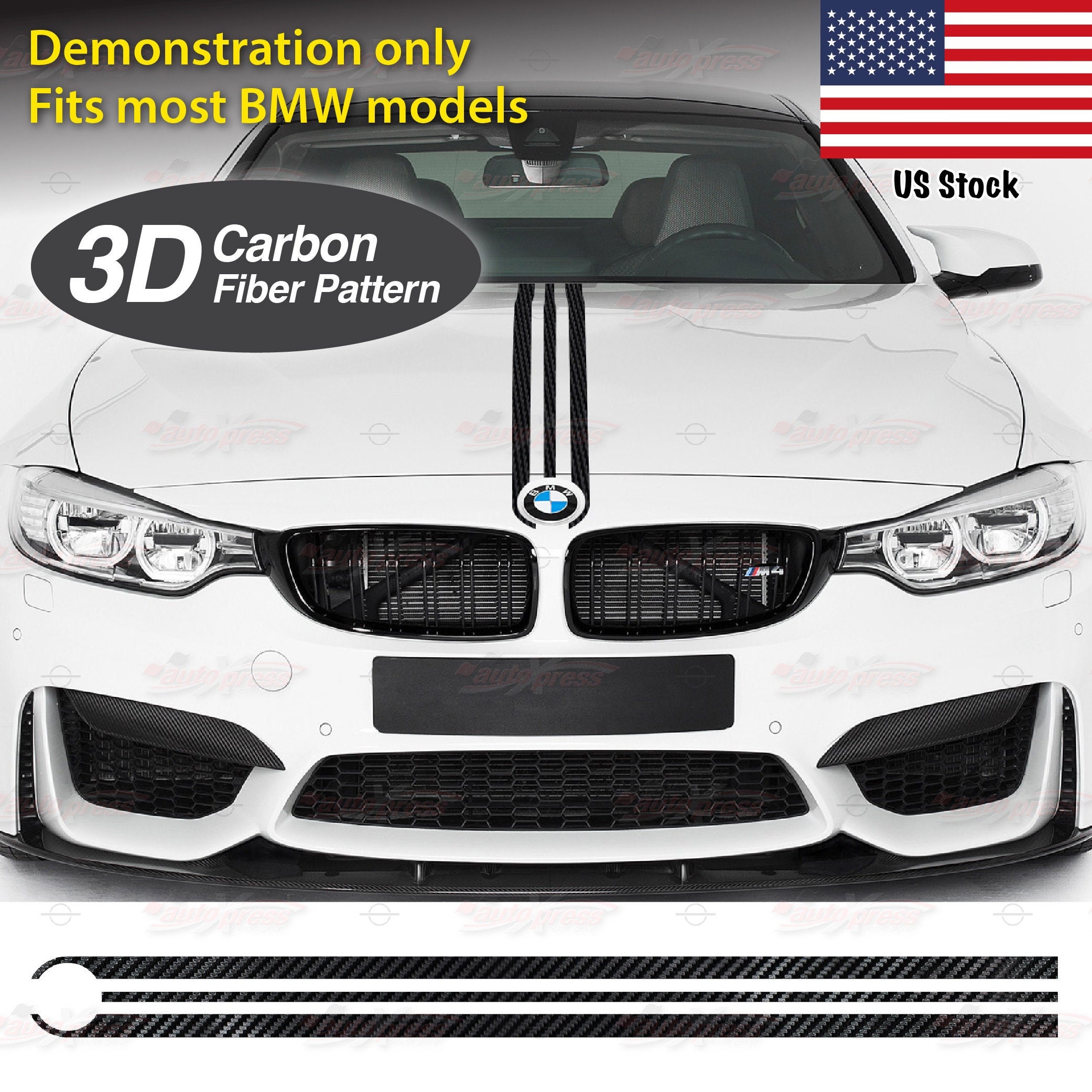 For BMW Engine Car Hood Bonnet Racing Triple-line Stripe - Etsy