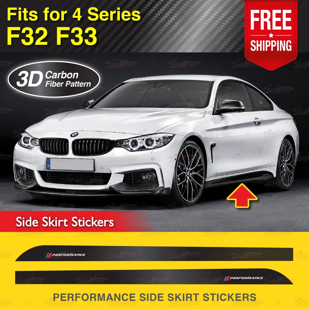 Performance Side Skirt Decals Racing Stripes 3D CARBON PATTERN Finish ...