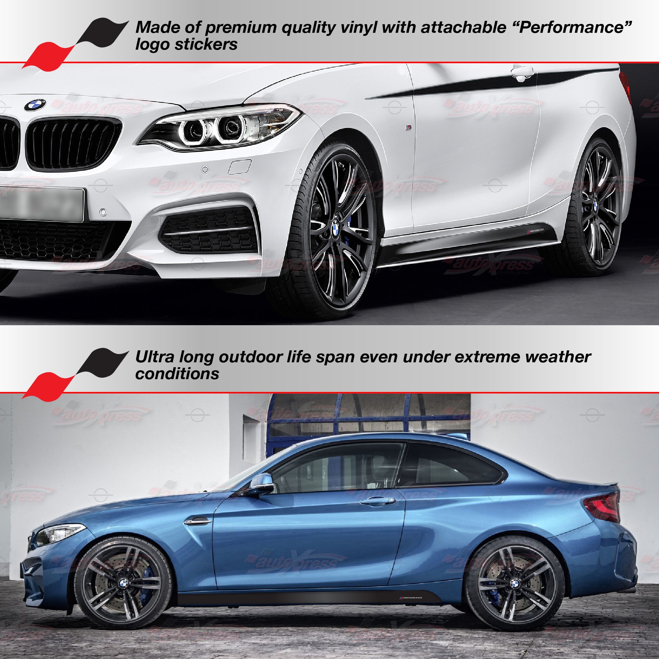 Performance Side Skirt Decals Racing Stripes 5D CARBON PATTERN Finish ...