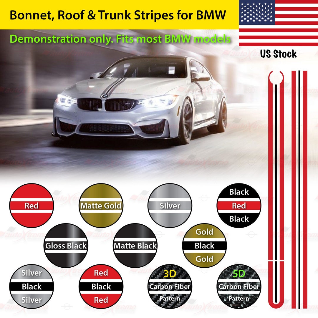Performance Rally Trim Stripe Engine Hood Bonnet Roof Trunk Decal Vinyl ...