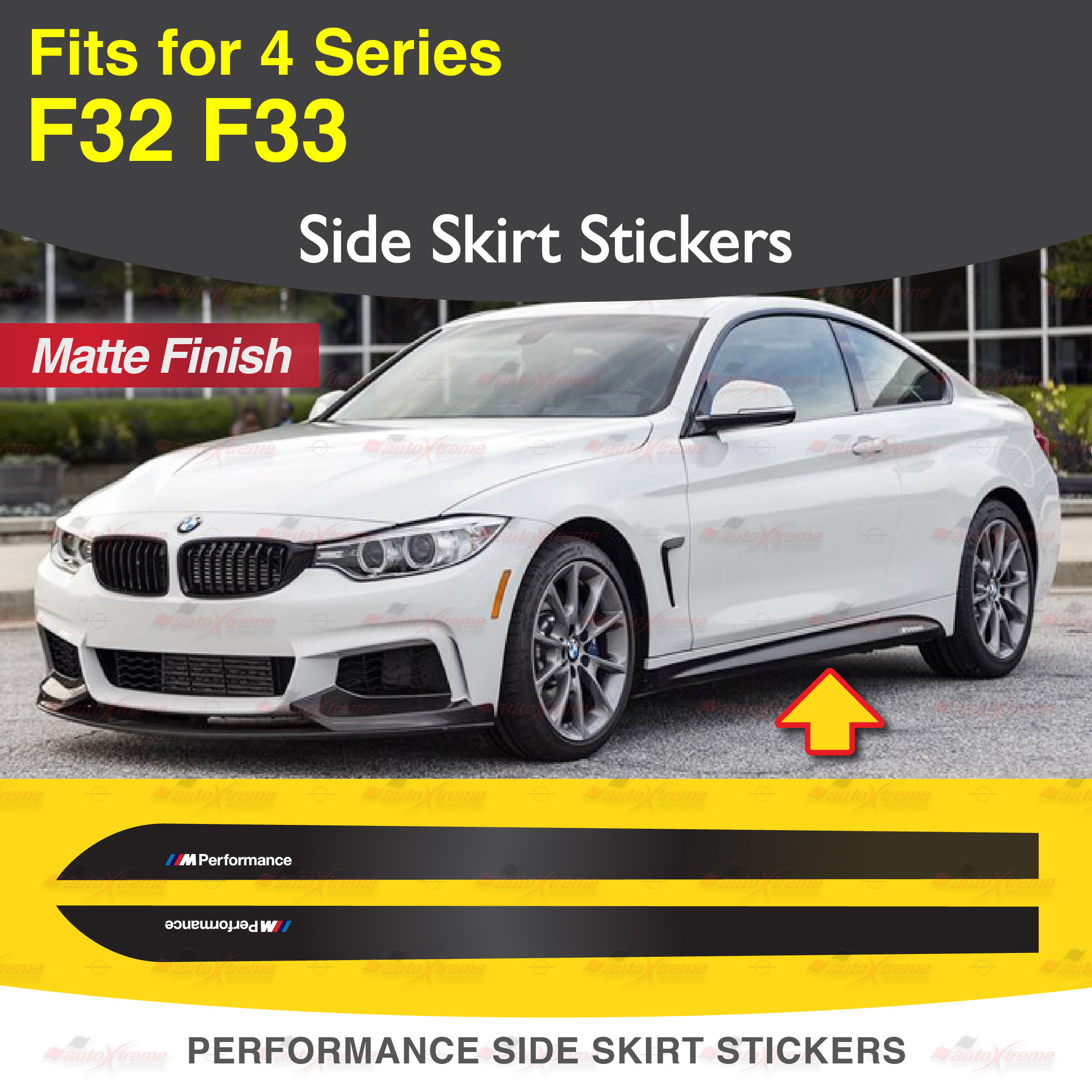 Performance Sport Side Skirt Stripes MATTE BLACK Vinyl Decals Graphic ...