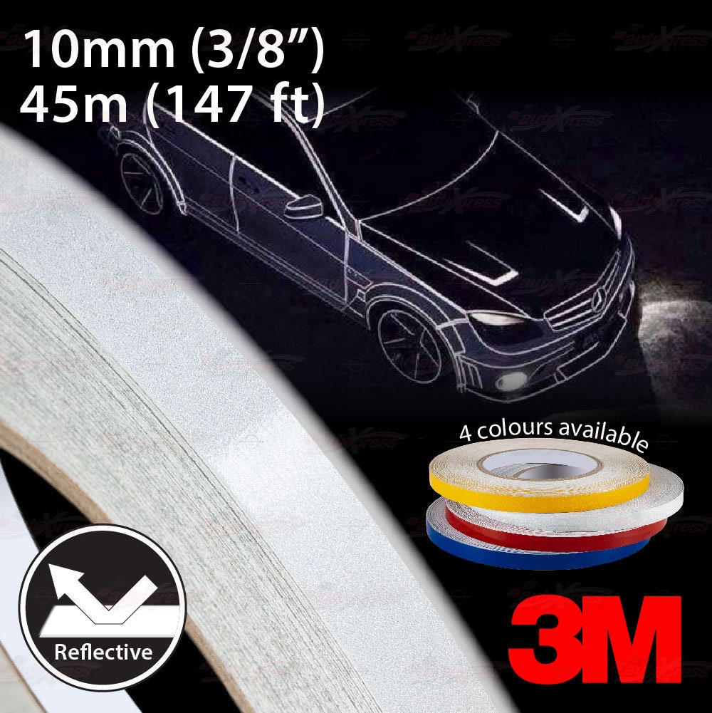 20m or 45m 3M SILVER WHITE Night Visibility REFLECTIVE Reflector Tapes ...