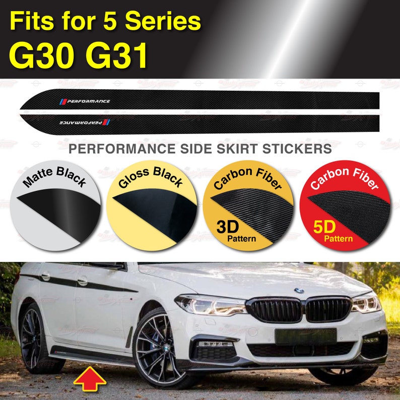 Performance Side Skirt Stickers for Both Sides Vinyl Styling Adhesive ...