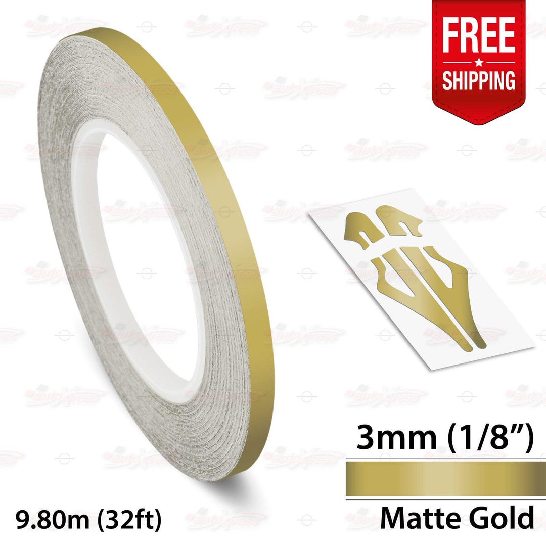 MATTE GOLD 1/8" 3mm Roll Pin Stripe Car Pinstriping Styling Trim ...