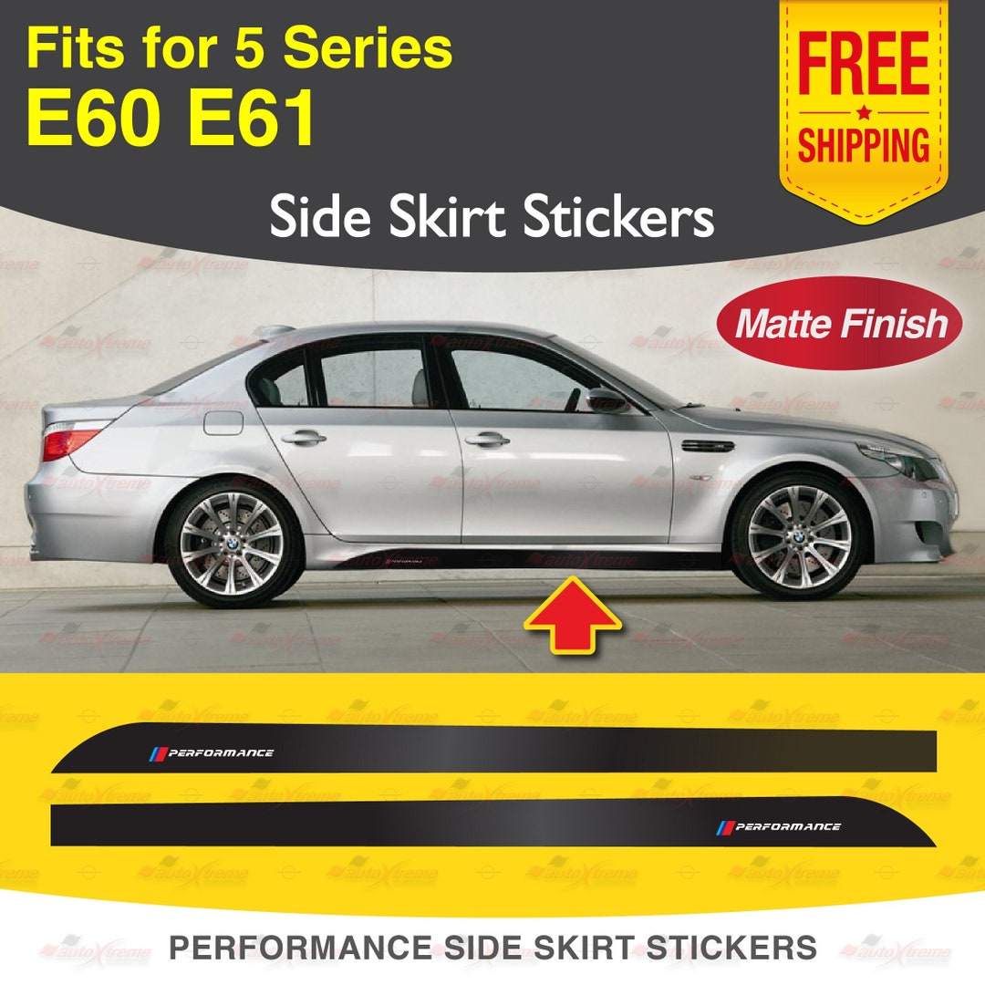 Performance Sport Side Skirt Stripes MATTE BLACK Vinyl Decals Graphic ...