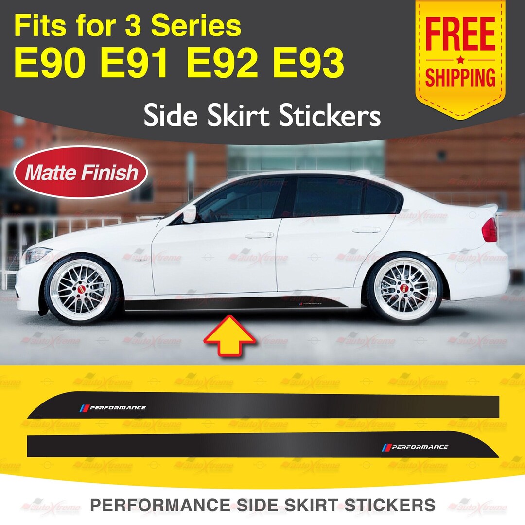 Performance Sport Side Skirt Stripes MATTE BLACK Vinyl Decals Graphic ...