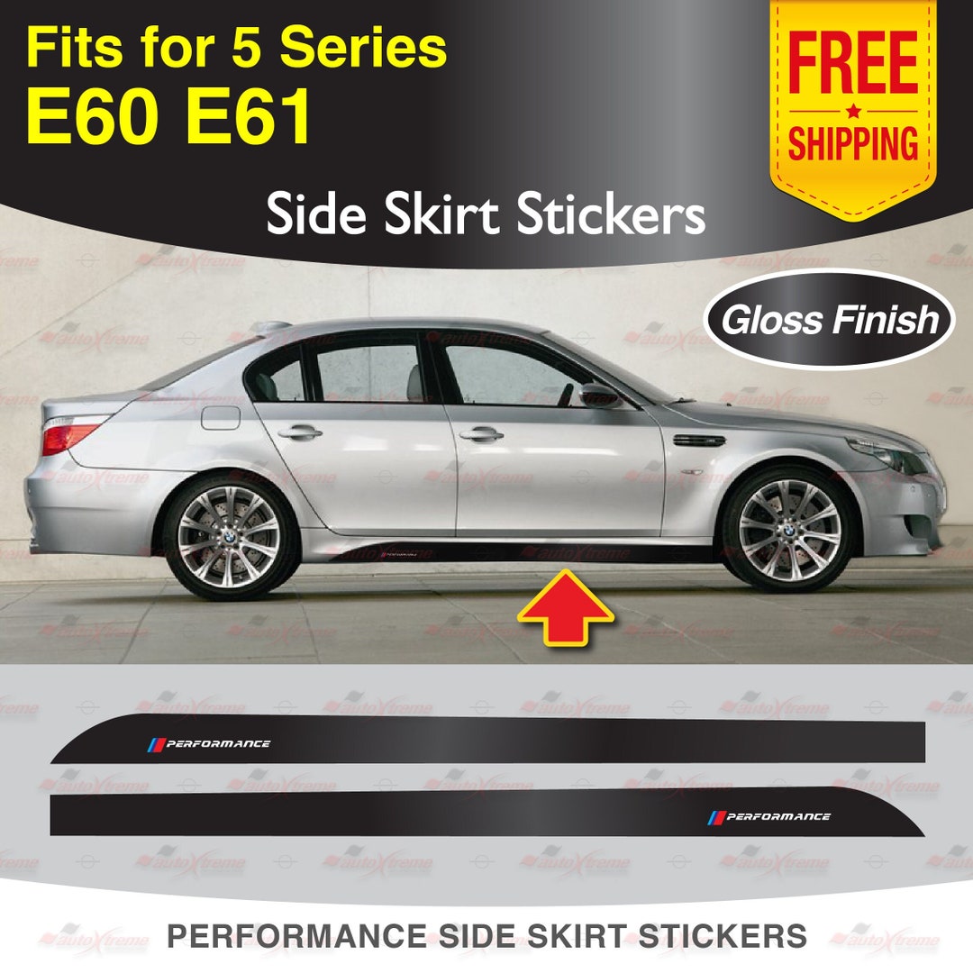 Performance Sport Side Skirt Stripes GLOSS BLACK Vinyl Decals Graphic ...