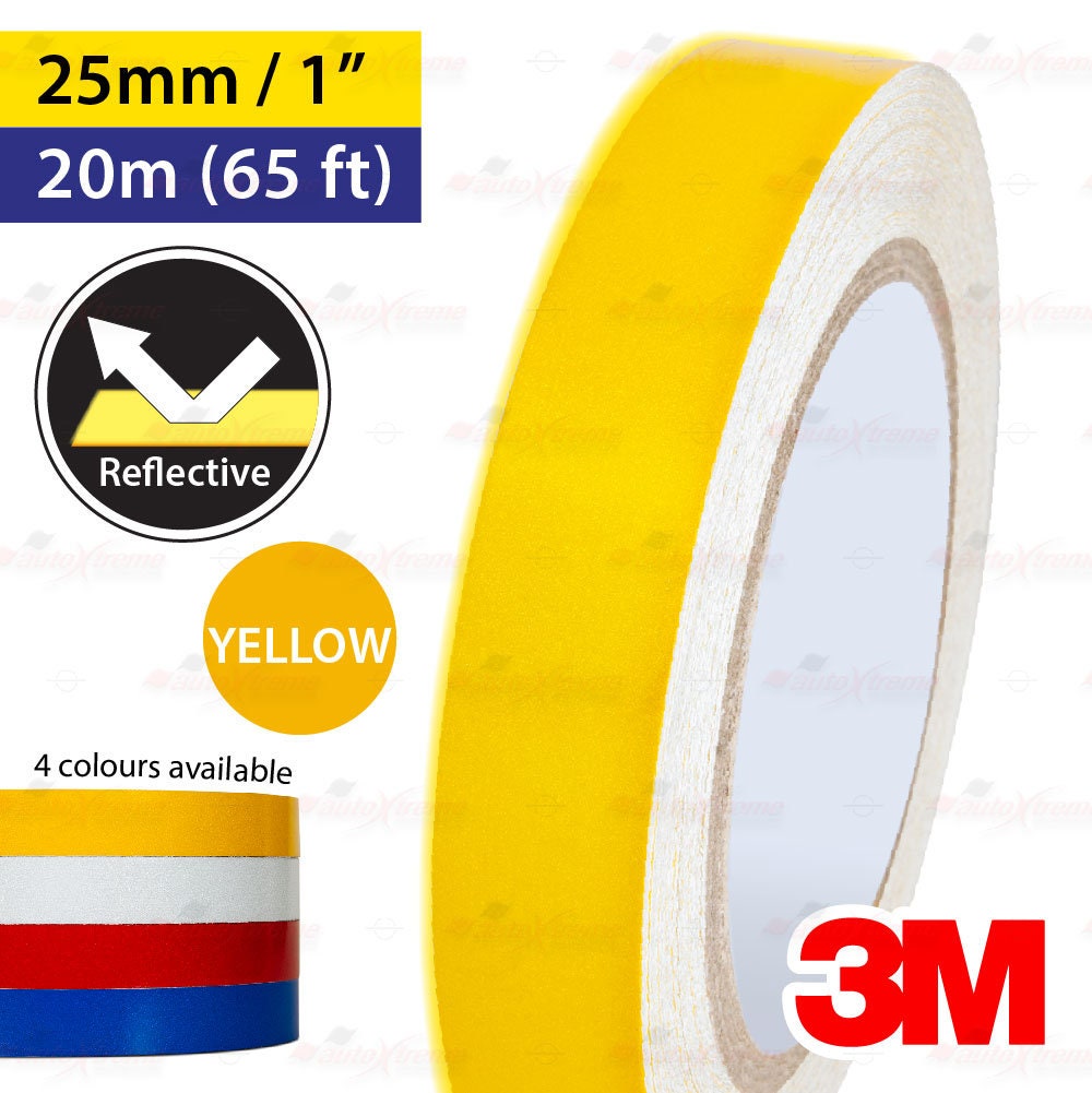 3M YELLOW Road Safety REFLECTIVE Adhesive Tapes Water Resistant Stripes ...