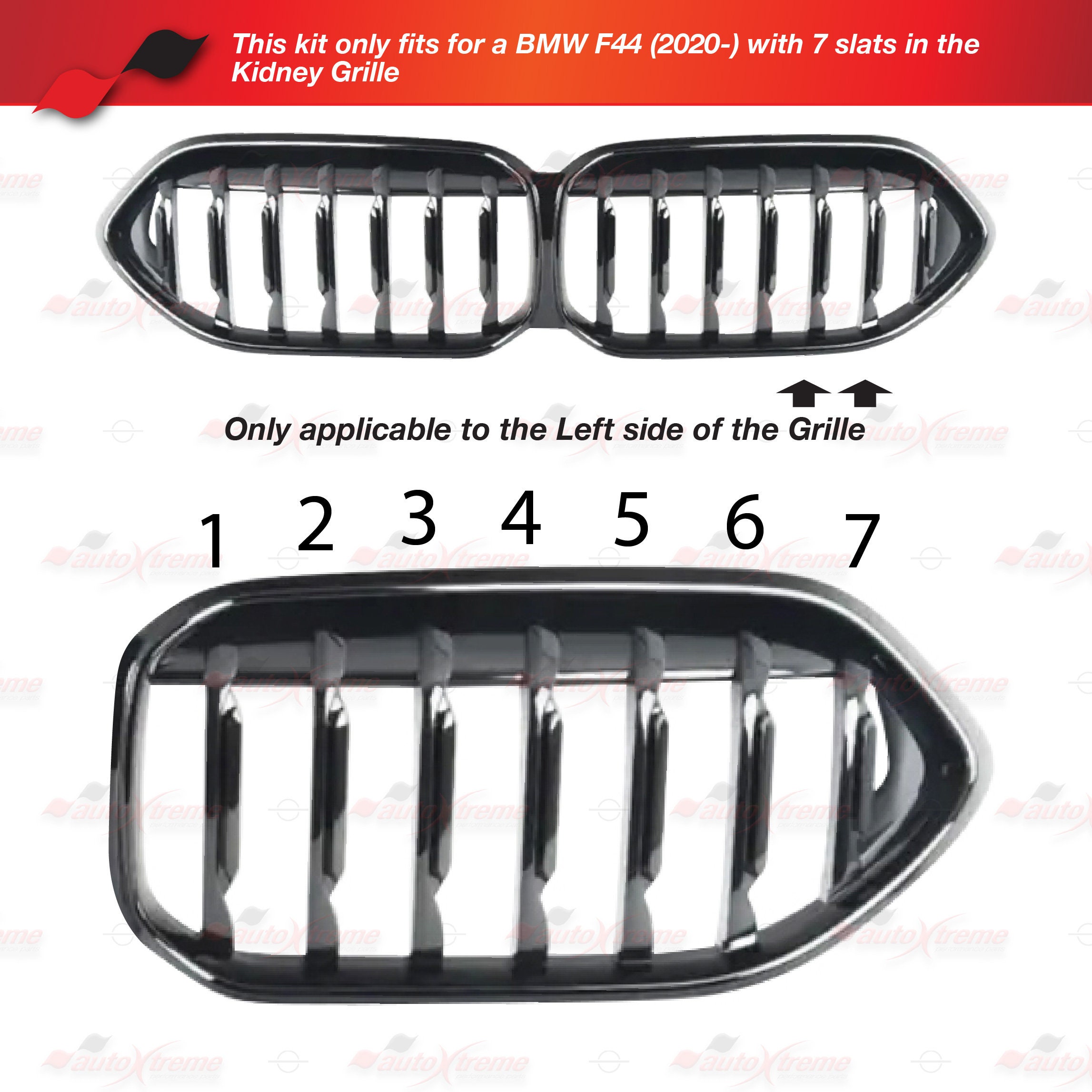 Tri-color 7 BARS Kidney Grille Front Cover Insert Clips Fits BMW 2 ...