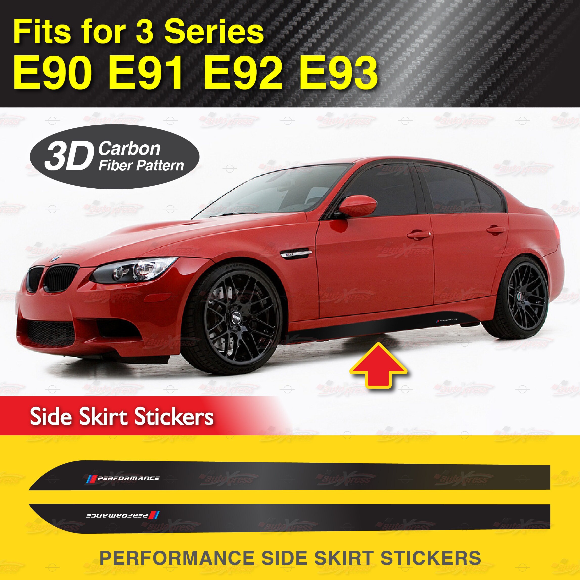 Performance Side Skirt Stickers 3D CARBON PATTERN Vinyl - Etsy