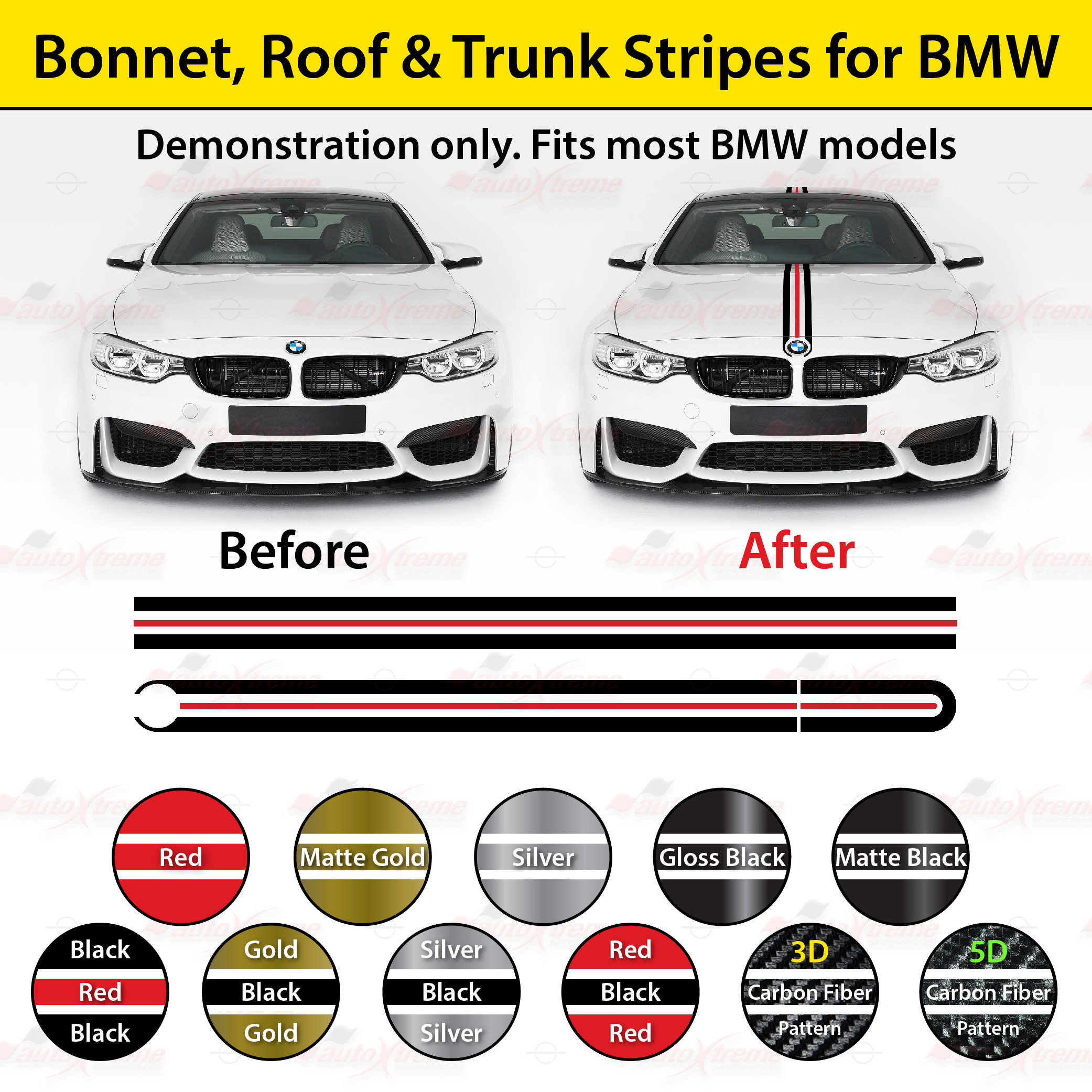 Performance Rally Trim Stripe Engine Hood Bonnet Roof Trunk Decal Vinyl ...