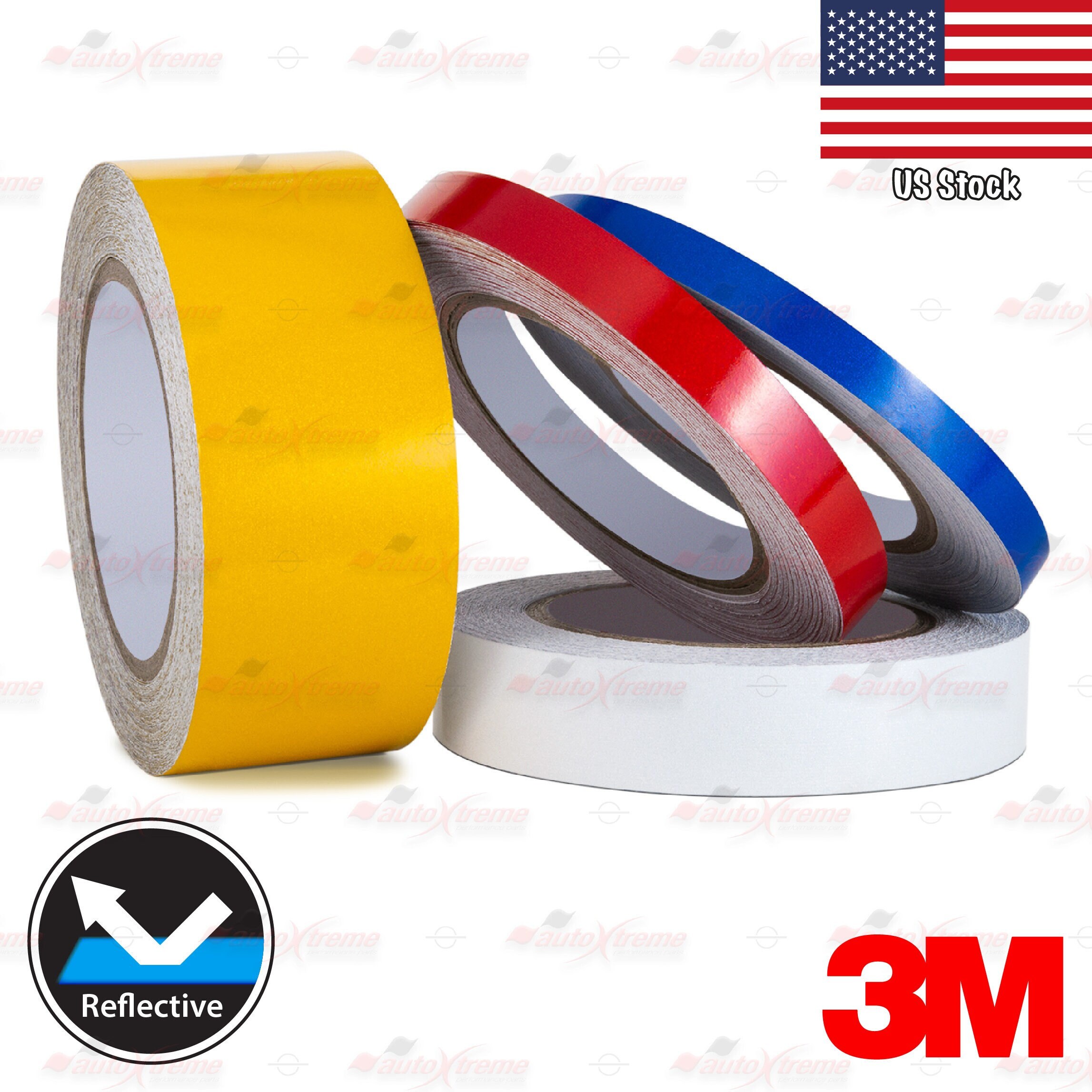 3/8" to 2" 3M REFLECTIVE High Visibility Conspicuity Adhesive Tapes ...