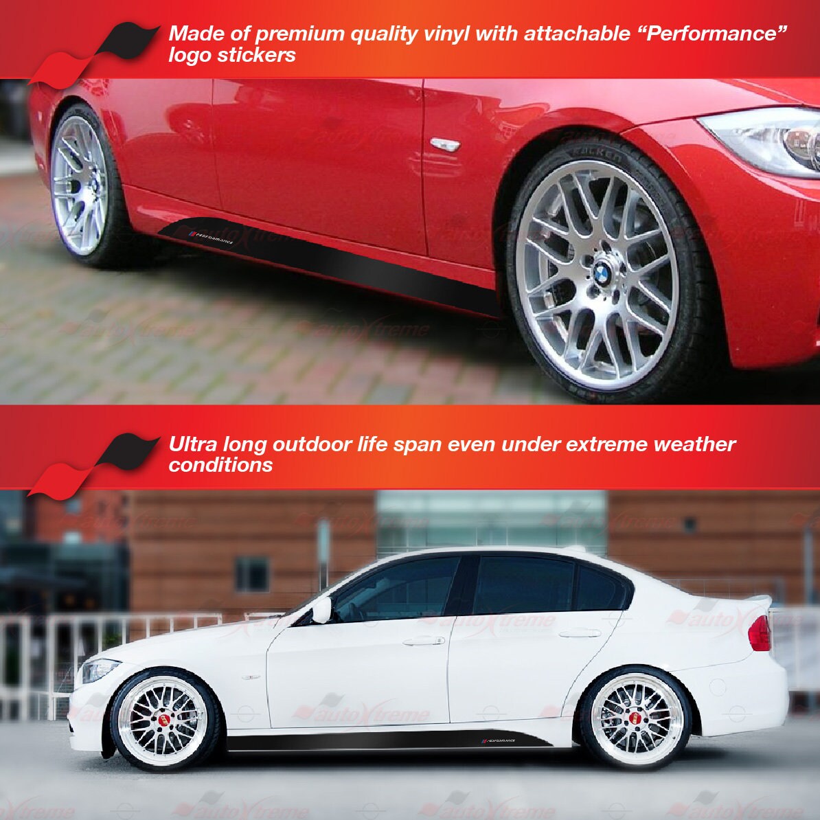 Performance Sport Side Skirt Stripes MATTE BLACK Vinyl Decals Graphic ...