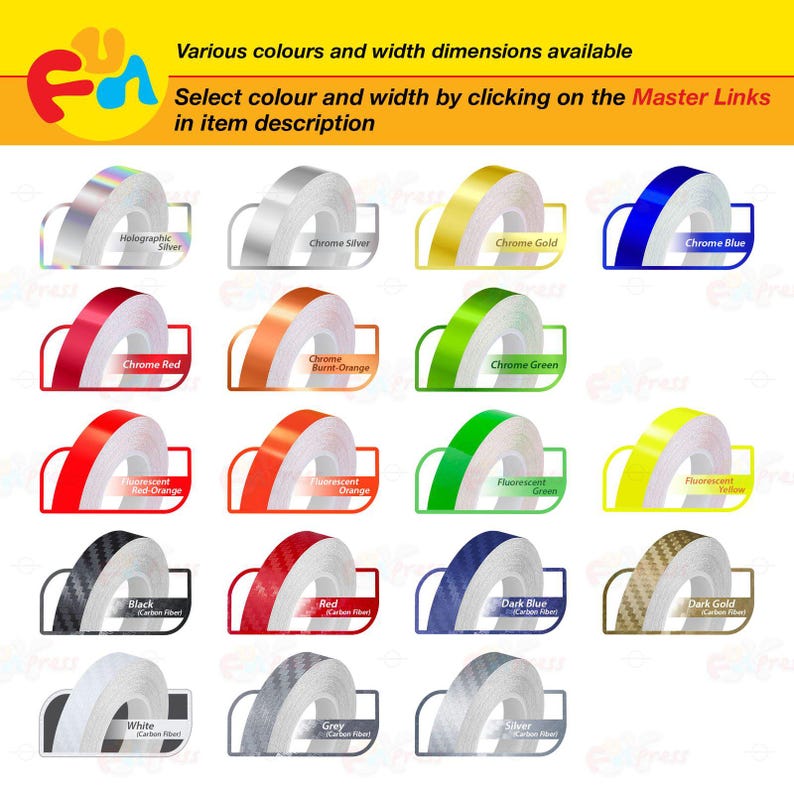 ORANGE Roll Pin Stripe Car Pinstriping Styling Trim Adhesive Line Tape ...
