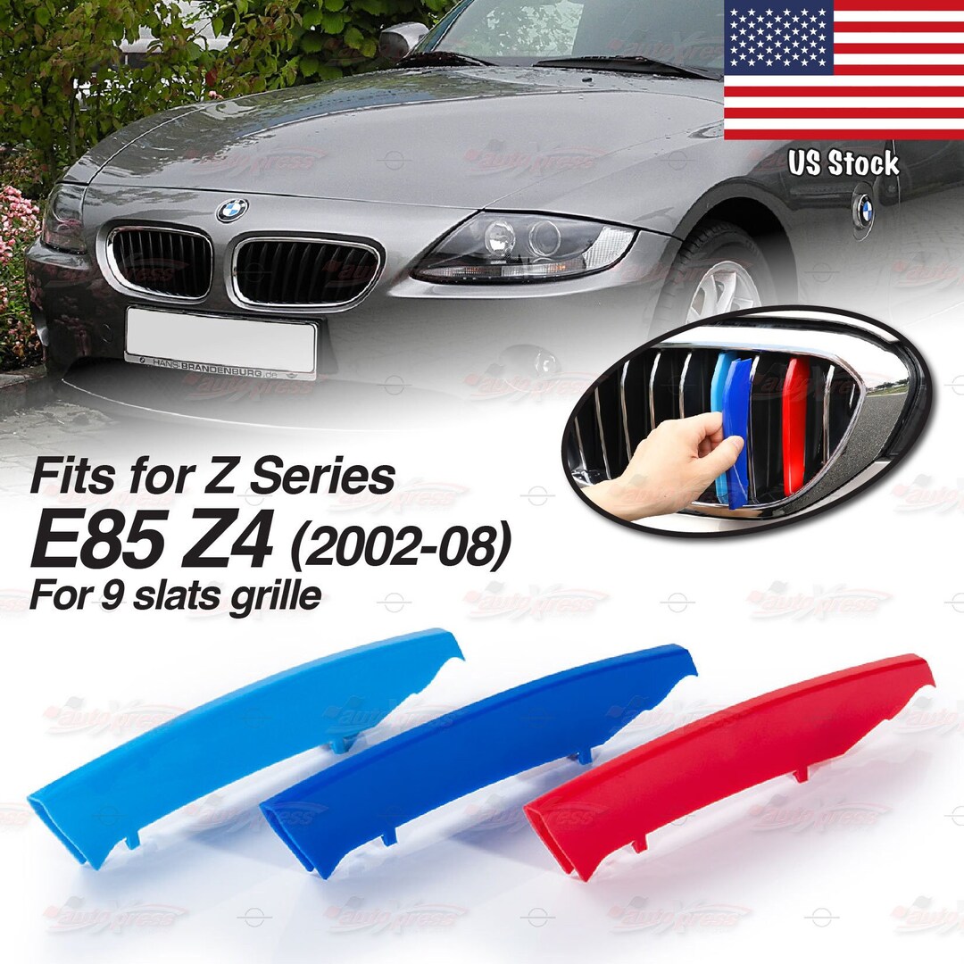 Performance 9 SLATS Kidney Grille 3 Color Cover Clips for BMW Z Series ...