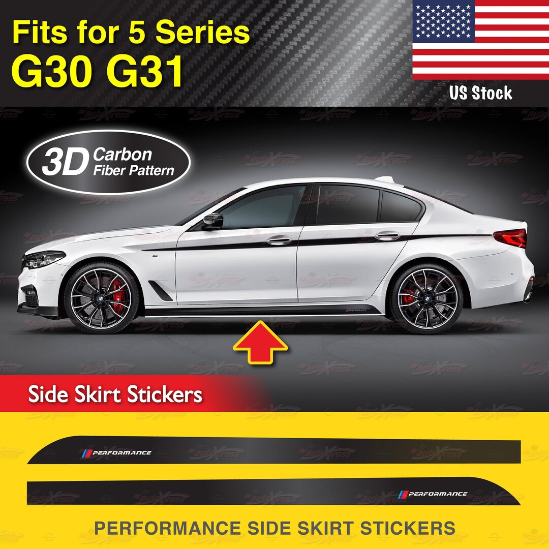 Performance Side Skirt Stickers 3D CARBON PATTERN Vinyl Styling ...