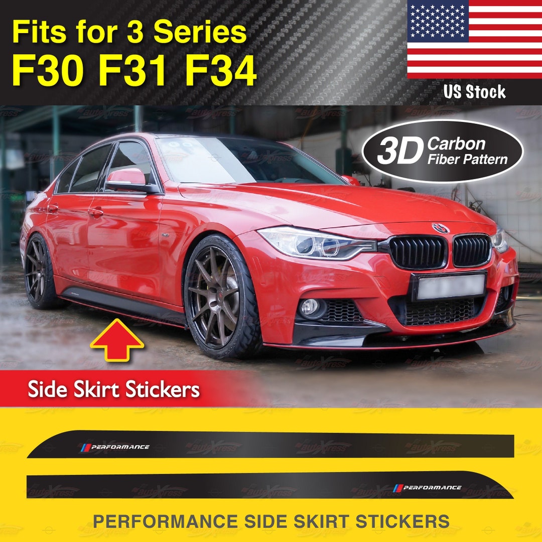 Performance Side Skirt Stickers 3D CARBON PATTERN Vinyl Styling ...