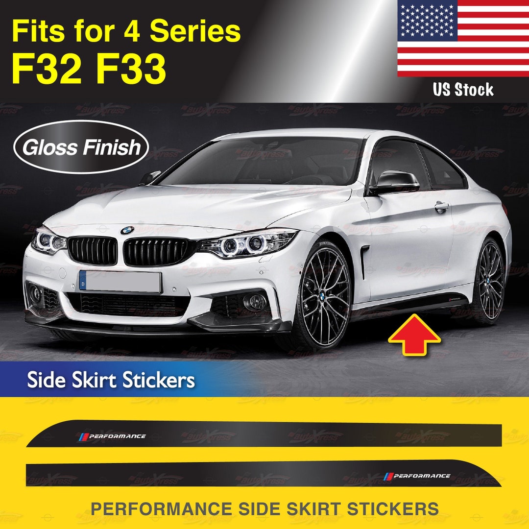 Performance Side Skirt Stickers GLOSS BLACK Vinyl Styling Adhesive ...