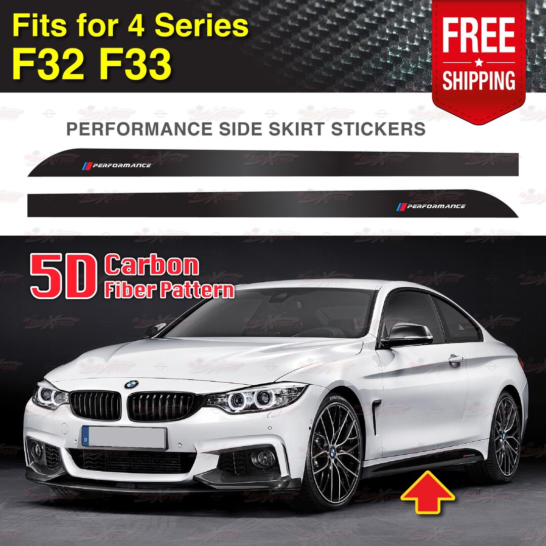 Performance Side Skirt Decals Racing Stripes 5D CARBON PATTERN Finish ...