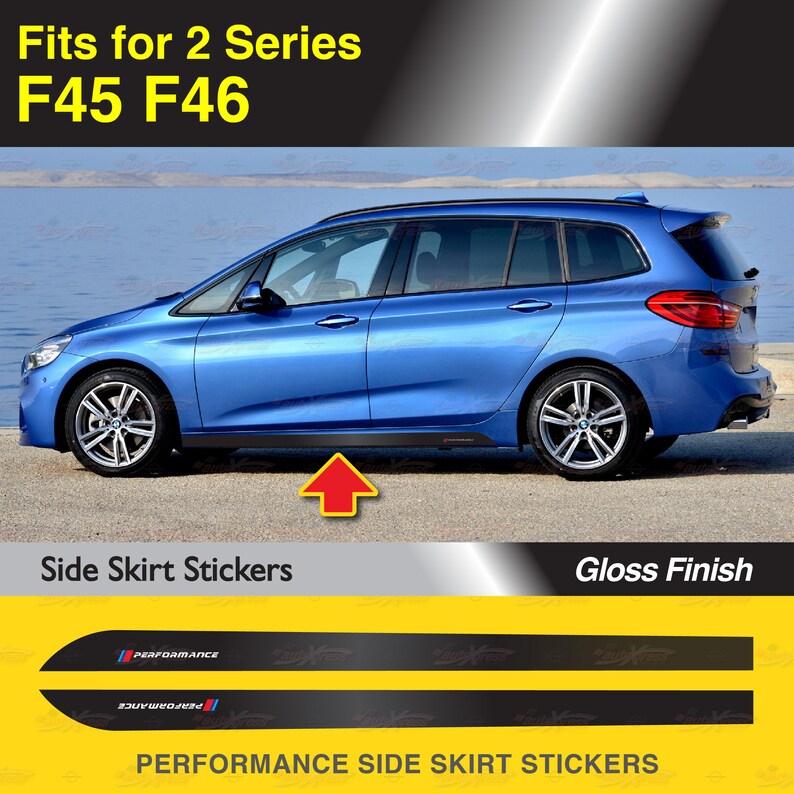 Performance Side Skirt Stickers GLOSS BLACK Vinyl Styling Adhesive ...